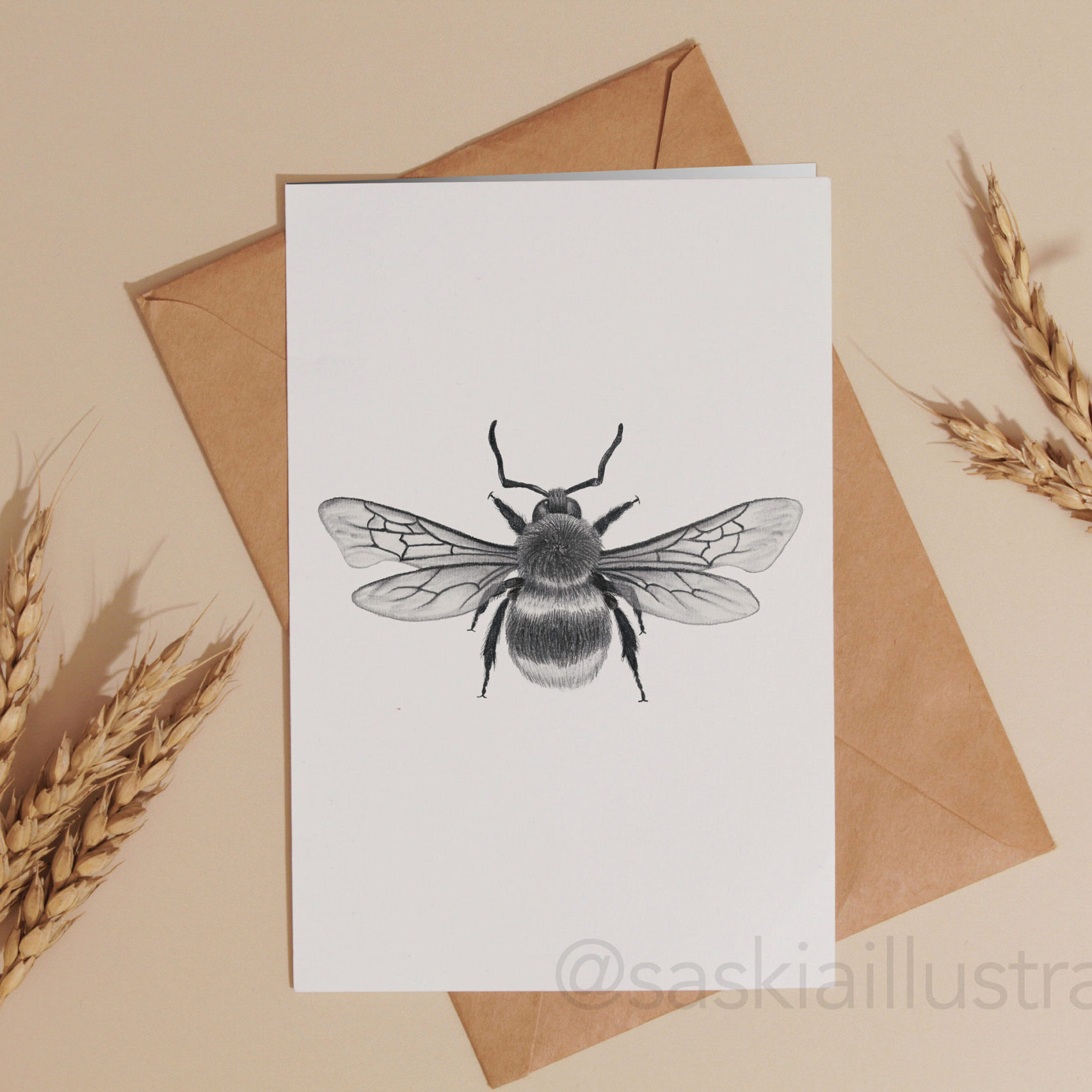 Queen Bee Greeting Card - Saskia Illustration